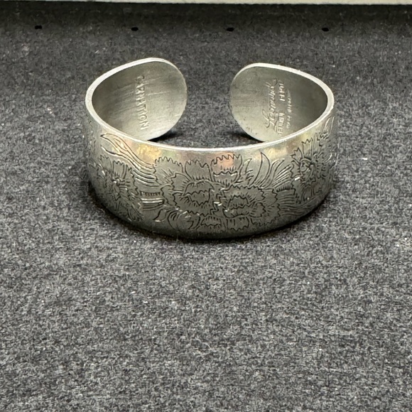 KIRK Pewter | Jewelry | Vintage Leonard Carnation Genuine Pewter Cuff ...